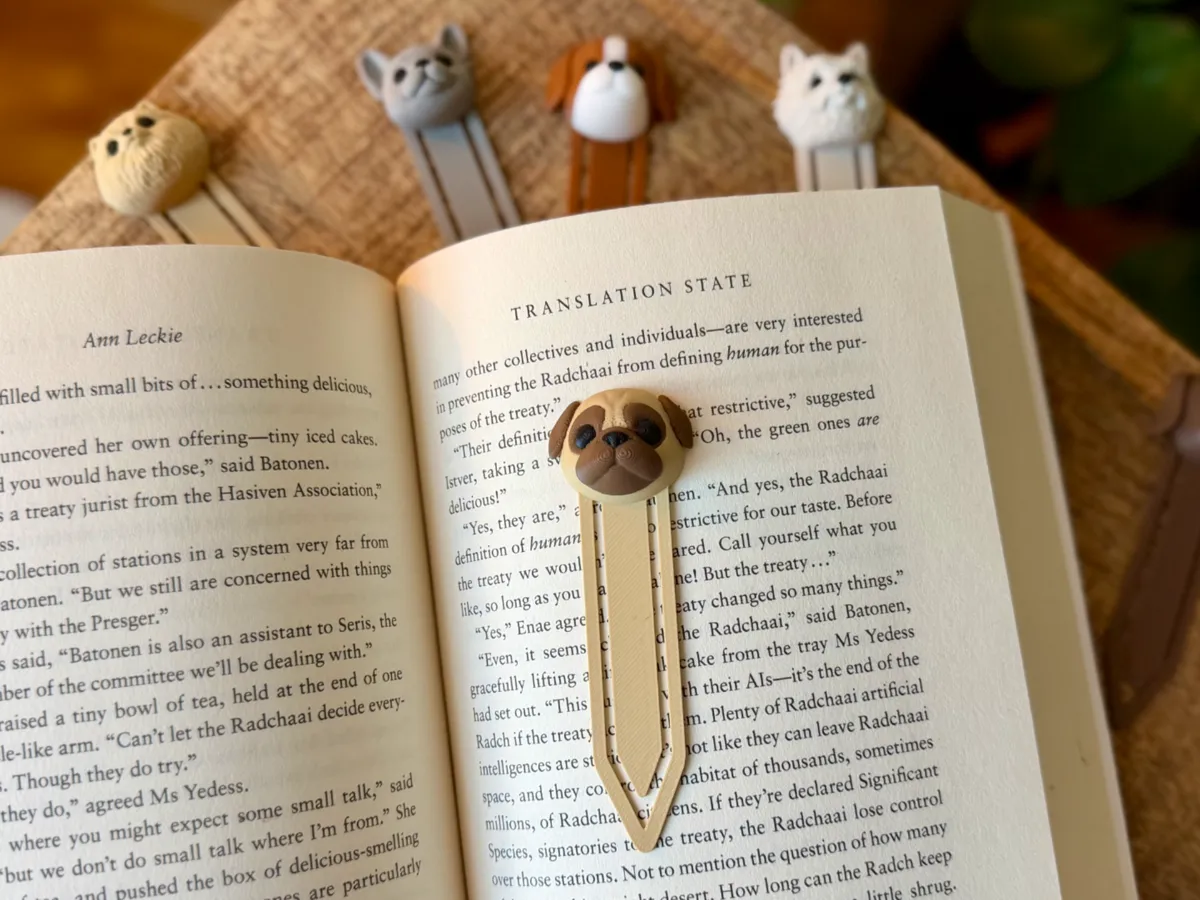 Pug bookmark - Free 3D Print Model - MakerWorld