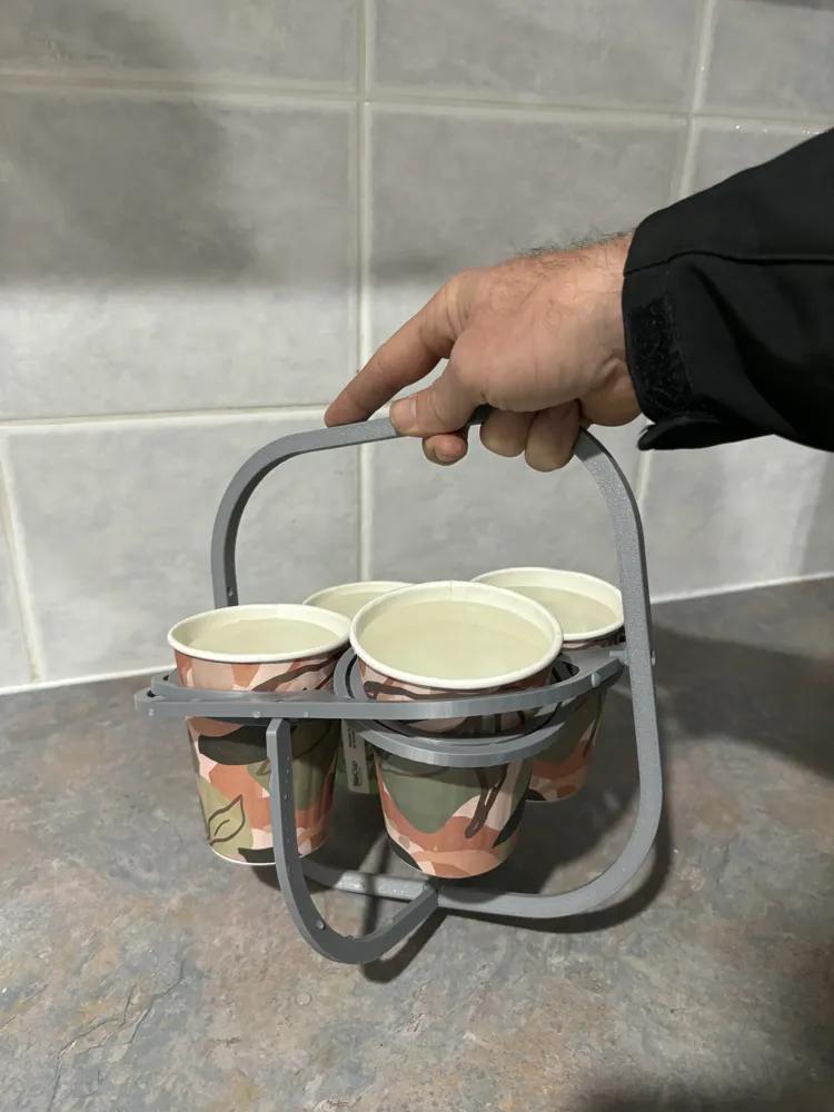 Four Cup Gyro Caddy - Print in place V2 - Free 3D Print Model - MakerWorld