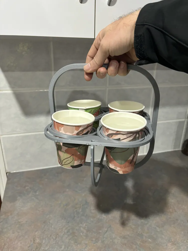 Four Cup Gyro Caddy - Print in place V2 - Free 3D Print Model - MakerWorld