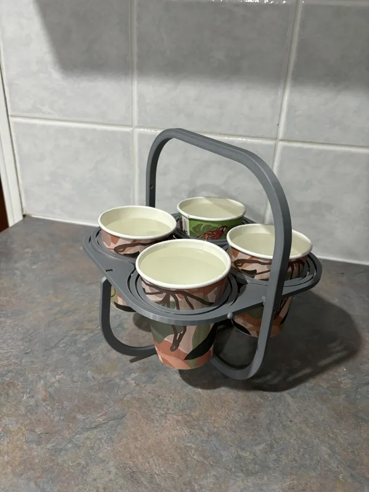 Four Cup Gyro Caddy - Print in place V2 - Free 3D Print Model - MakerWorld