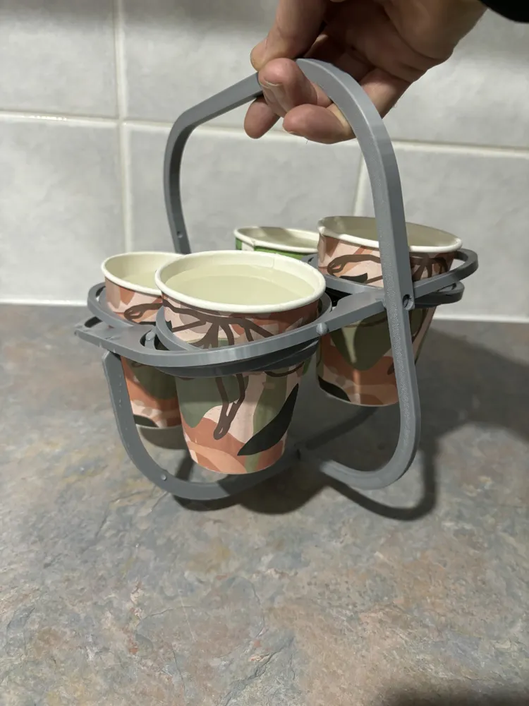 Four Cup Gyro Caddy - Print in place V2 - Free 3D Print Model - MakerWorld