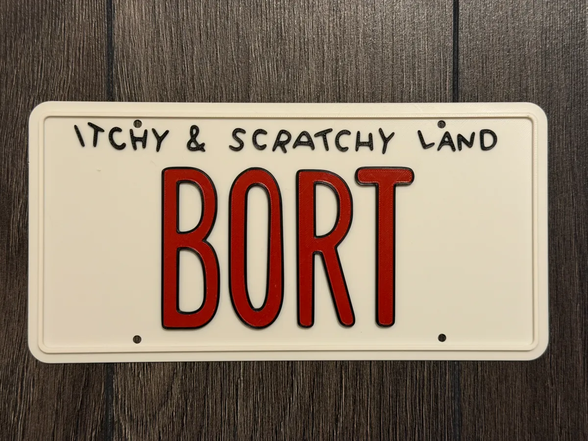BORT License Plate from The Simpsons - Free 3D Print Model - MakerWorld