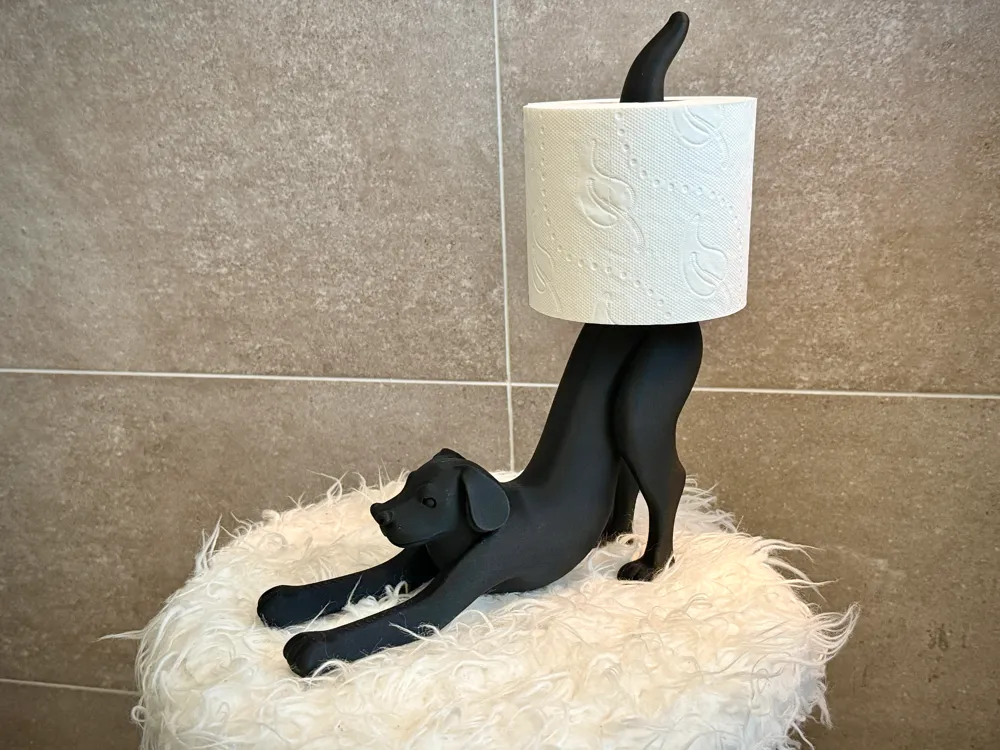 The Stretching Dog Toilet Paper Holder - Free 3D Print Model - MakerWorld