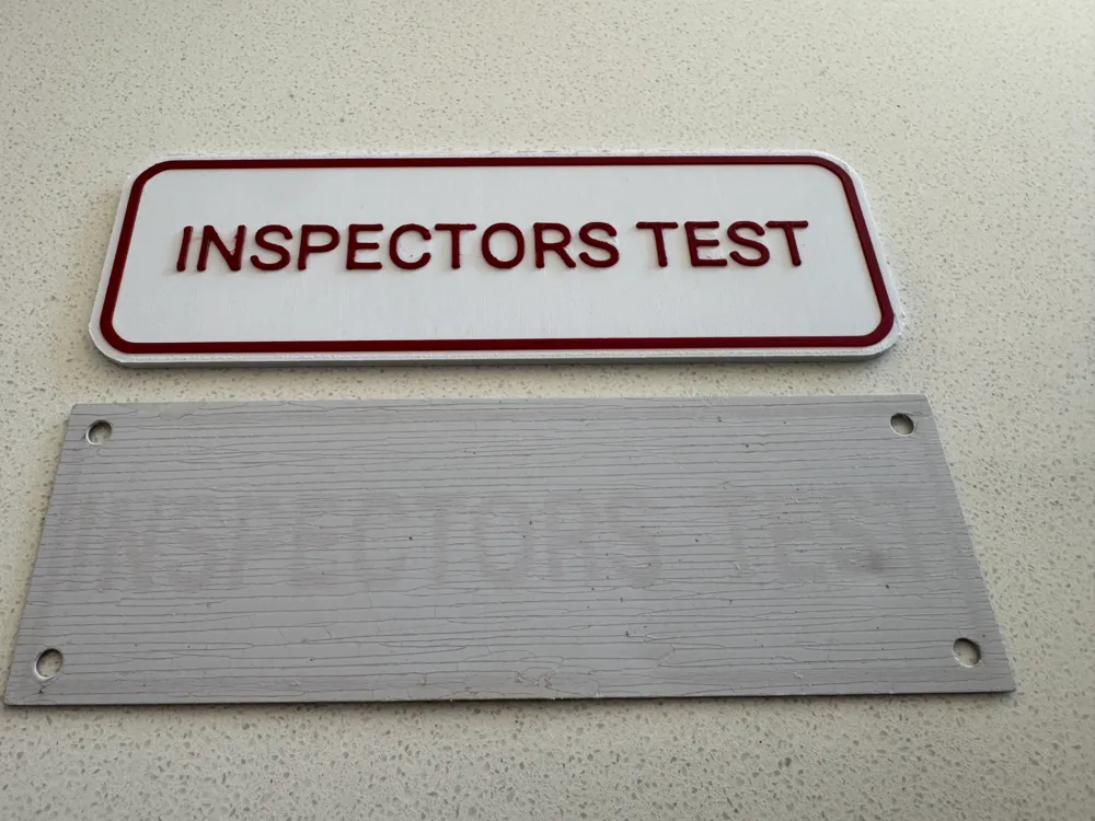 Inspectors Test sign for sprinkler systems by chuckr - MakerWorld