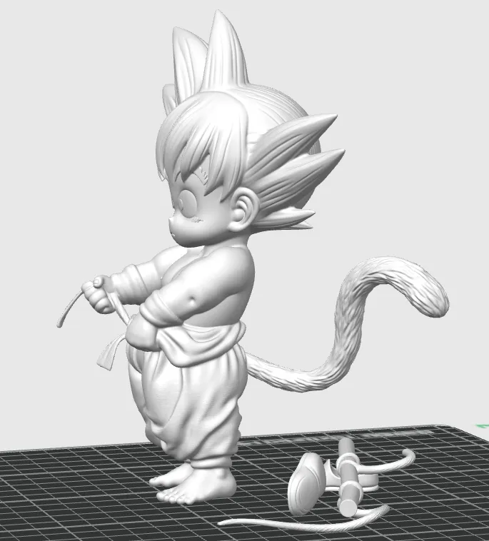 Kid Goku Figure with Power Pole – Dragon Ball - Free 3D Print Model ...