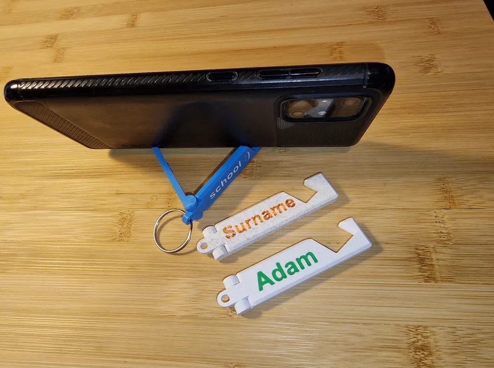 Foldable Phone Stand template- keychain/keyring - Free 3D Print Model ...
