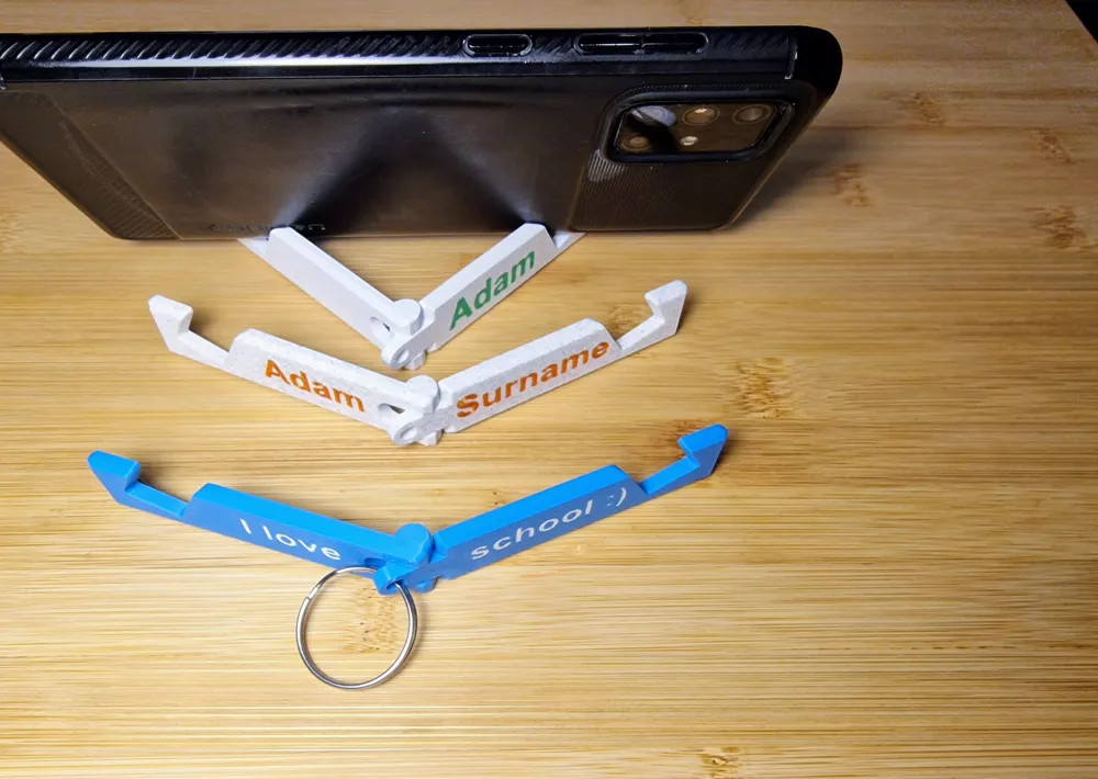 Foldable Phone Stand template- keychain/keyring - Free 3D Print Model ...
