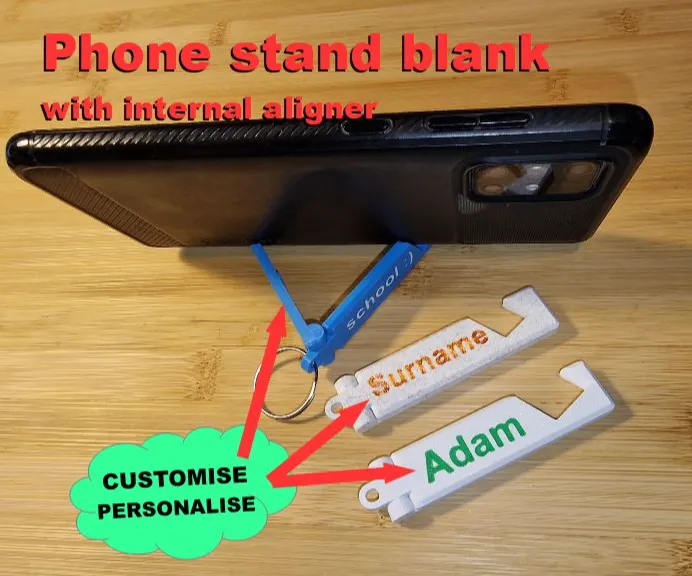 Foldable Phone Stand template- keychain/keyring - Free 3D Print Model ...