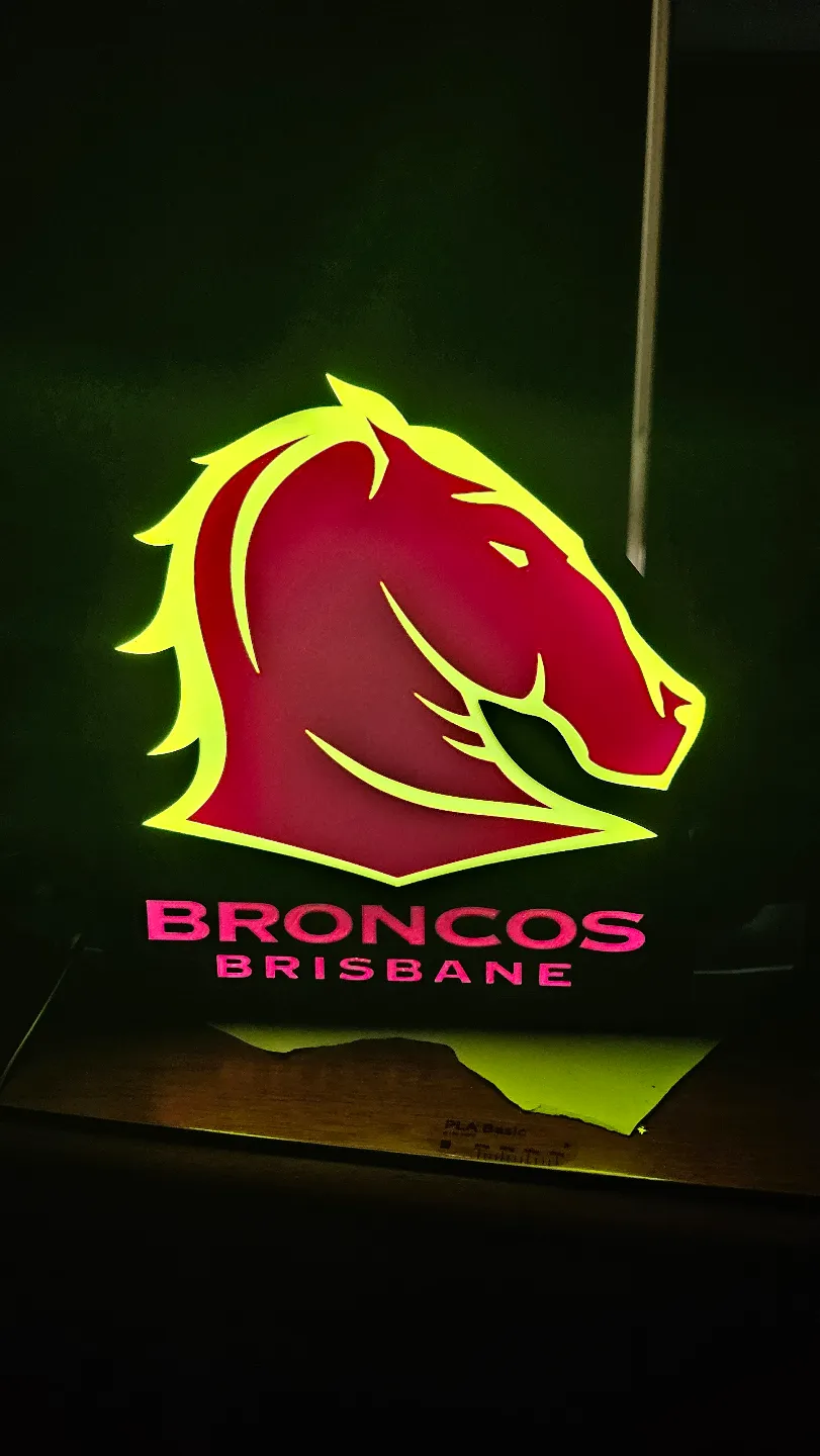 Brisbane Broncos NRL inspired LED light box by bobmarleyhey - MakerWorld