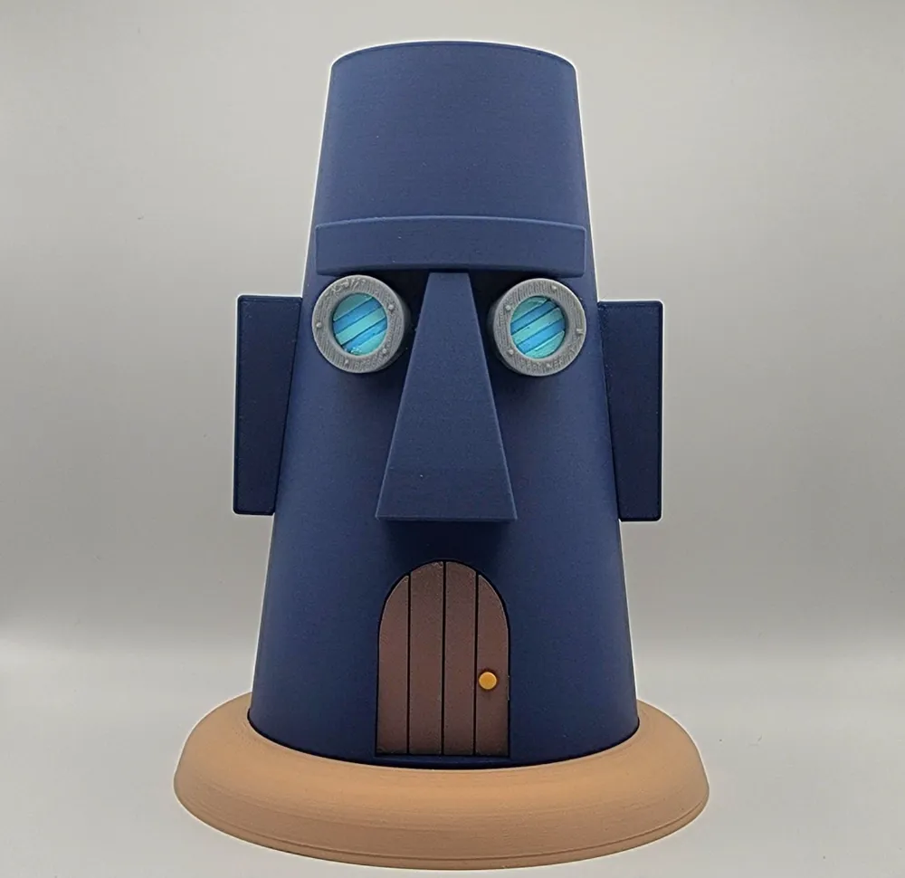 Squidward's House Flower Pot, No AMS - Free 3D Print Model - MakerWorld
