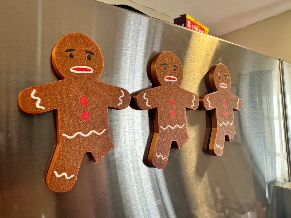Gingerbread Fridge Magnets by Bearded Dad Designz - MakerWorld