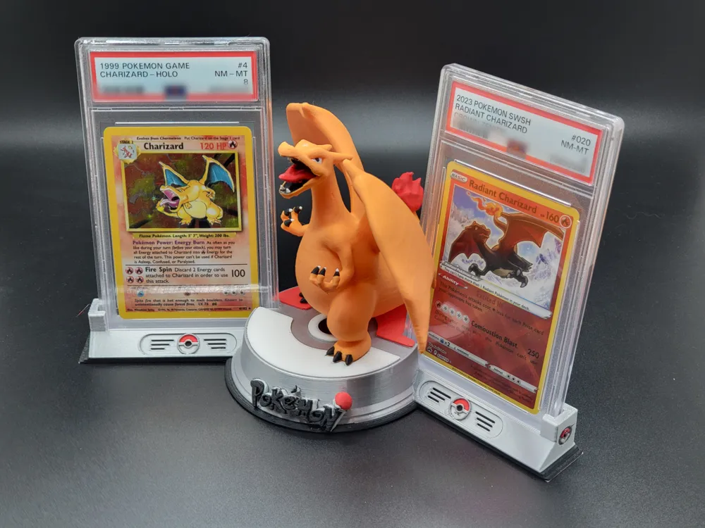 Charizard Pokemon PSA Card Stand Magnetized by nweishar - MakerWorld