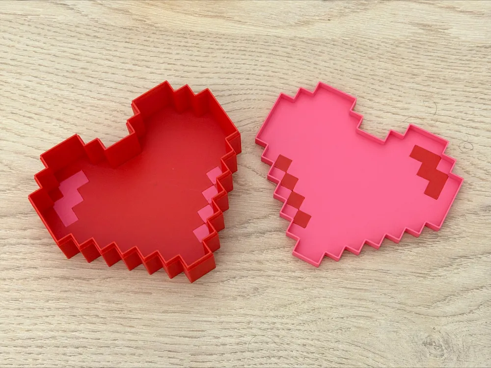 Valentine’s day heart gift box (pixel art) - Free 3D Print Model ...