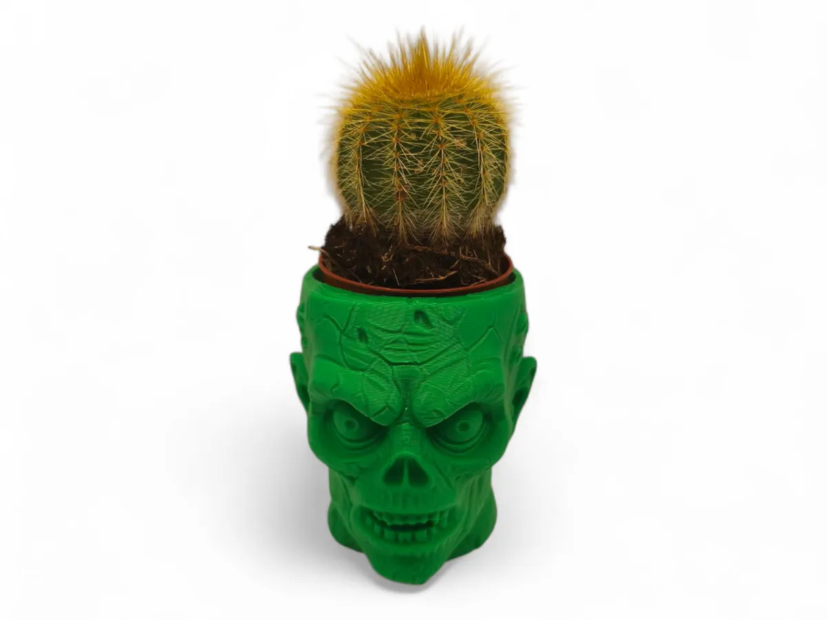 Zombie Head Planter / Cactus Flower Pot - Free 3D Print Model - MakerWorld