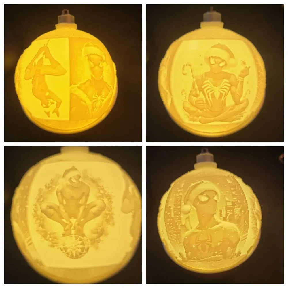 Spiderman Lithophane Christmas Ornament by Galactic Prints MakerWorld ...