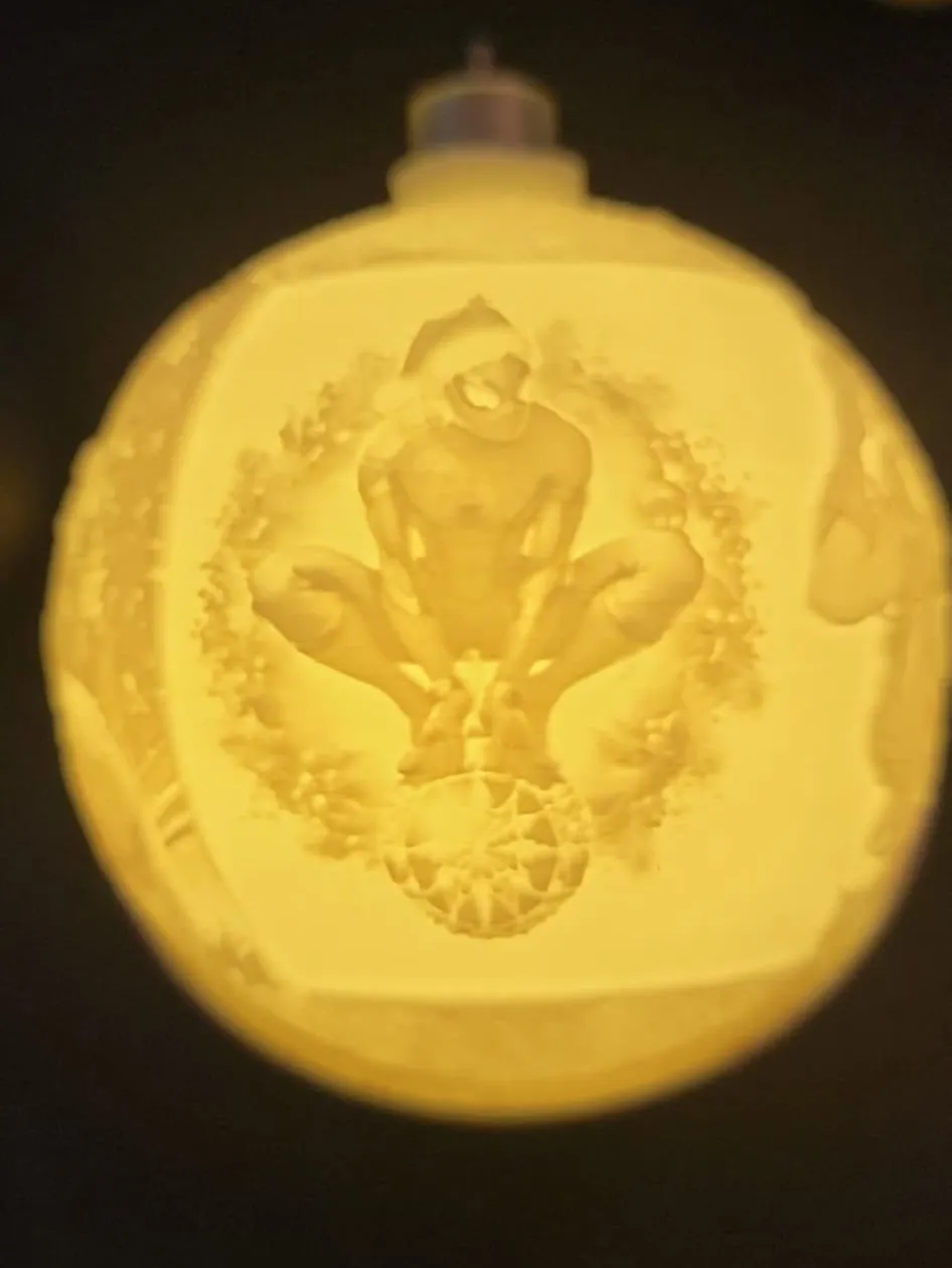 Spiderman Lithophane Christmas Ornament by Galactic Prints MakerWorld ...