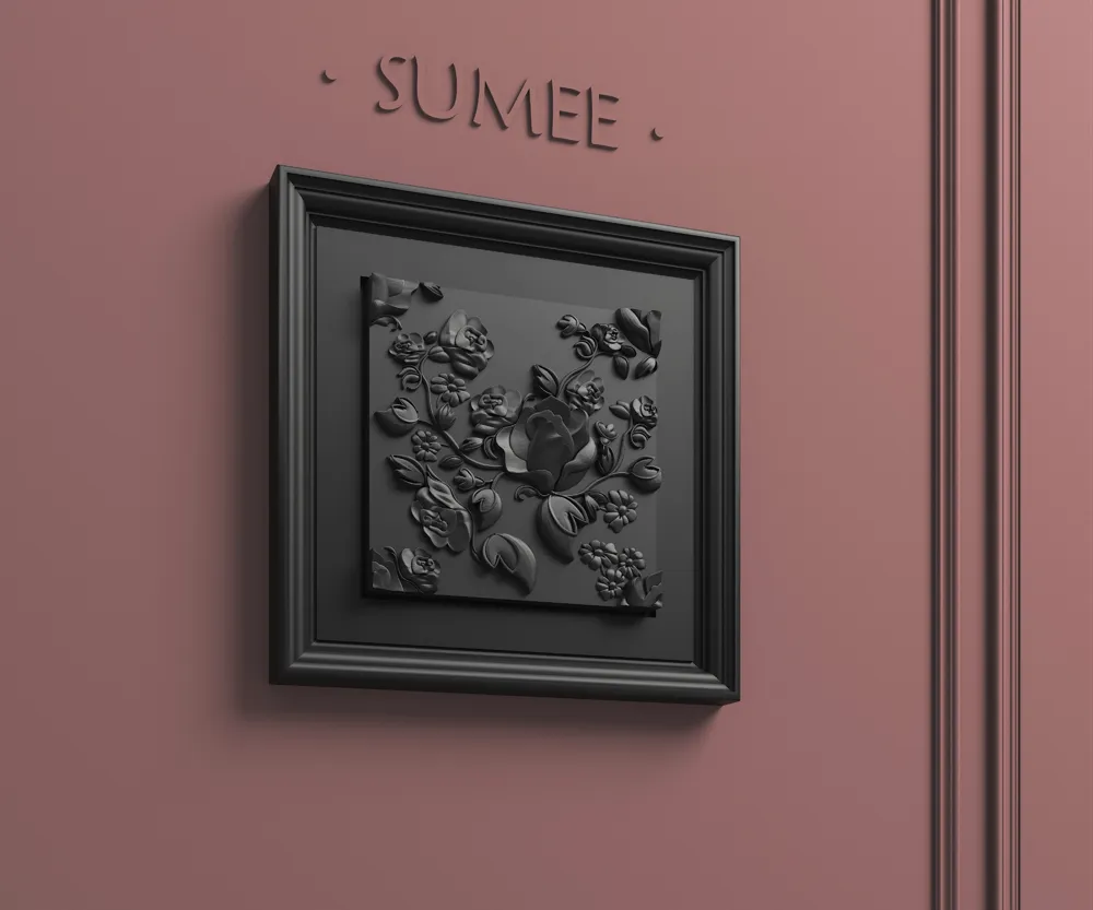 Wall Hanging · 3D Relief Painting · Flowers V1 - Free 3D Print Model ...