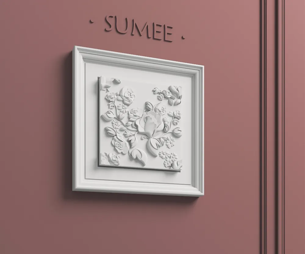 Wall Hanging · 3D Relief Painting · Flowers V1 - Free 3D Print Model ...