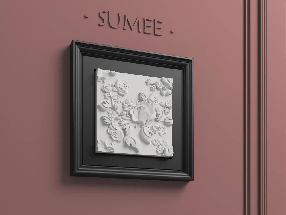 Wall Hanging · 3D Relief Painting · Flowers V1 - Free 3D Print Model ...