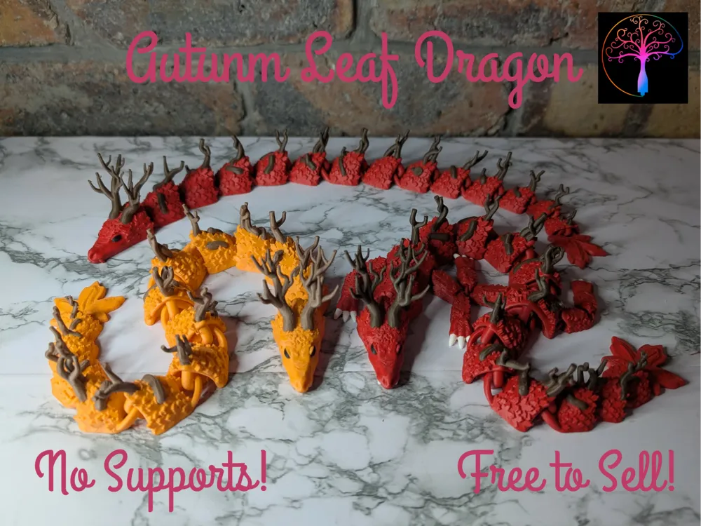 Articulate Leaf Dragon - Free to Sell - No Support - Free 3D Print ...
