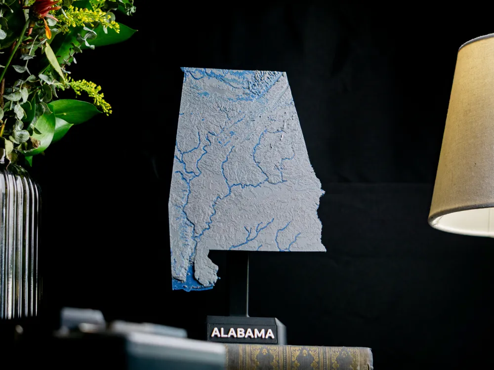 Alabama, USA (AL) Topographic Map by Anson Liu MakerWorld: Download ...