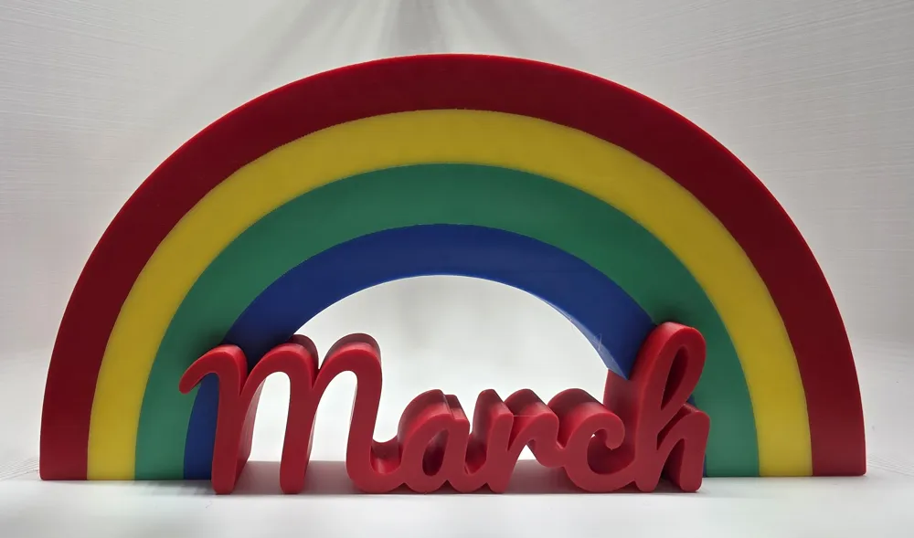 4 Colour March Rainbow Sign - Free 3D Print Model - MakerWorld