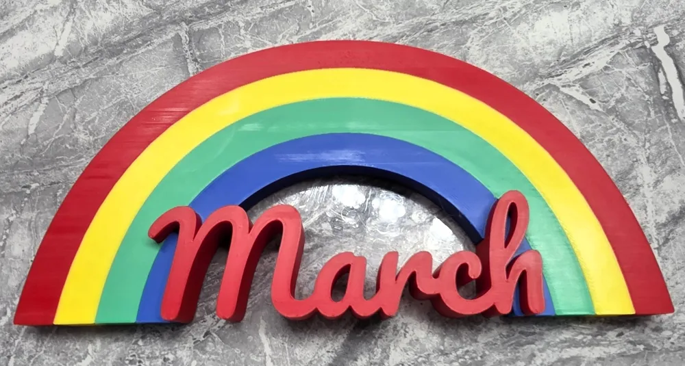 4 Colour March Rainbow Sign - Free 3D Print Model - MakerWorld