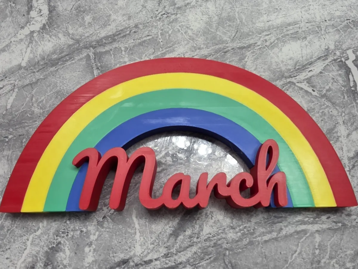 4 Colour March Rainbow Sign - Free 3D Print Model - MakerWorld