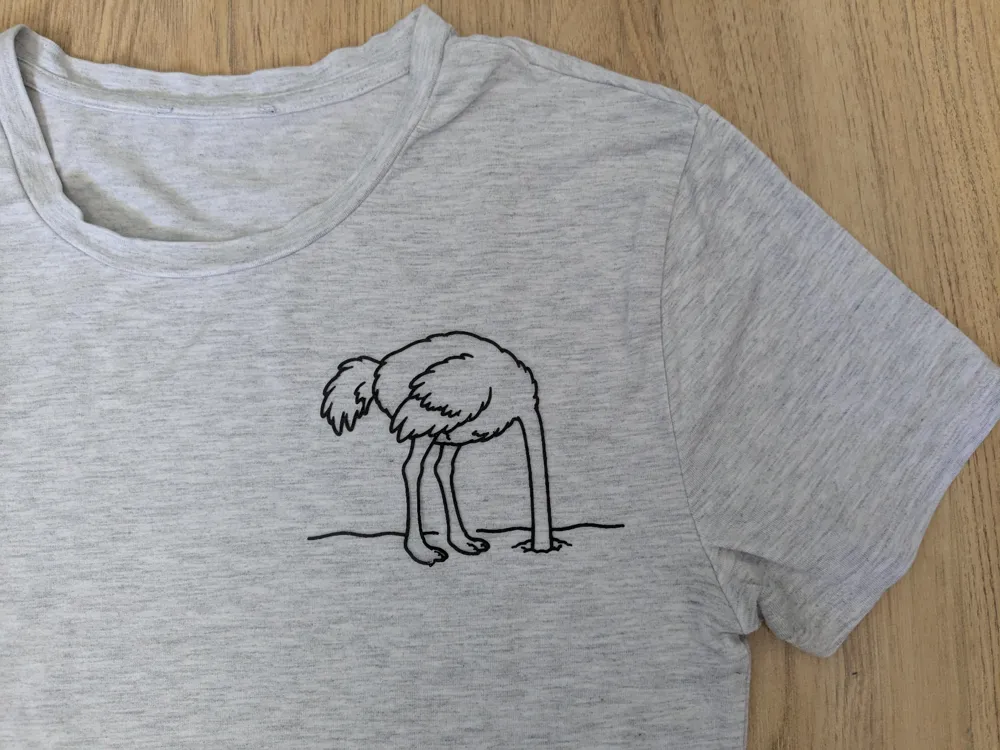 Shirt Print - Ostrich Head in the Sand - Free 3D Print Model - MakerWorld