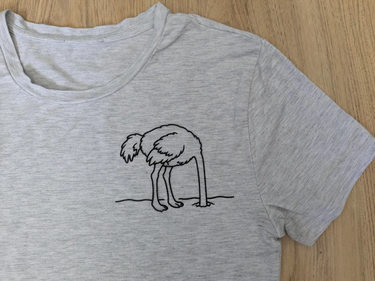 Shirt Print - Ostrich Head in the Sand - Free 3D Print Model - MakerWorld