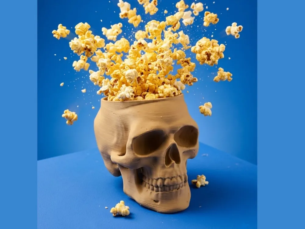 Skull Pop Horror Popcorn Bucket Snack Holder - Free 3D Print Model ...