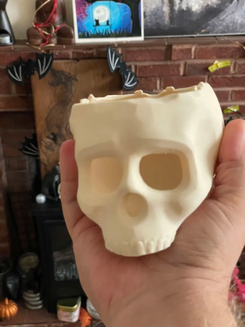 Demon skull candy bowl - Free 3D Print Model - MakerWorld