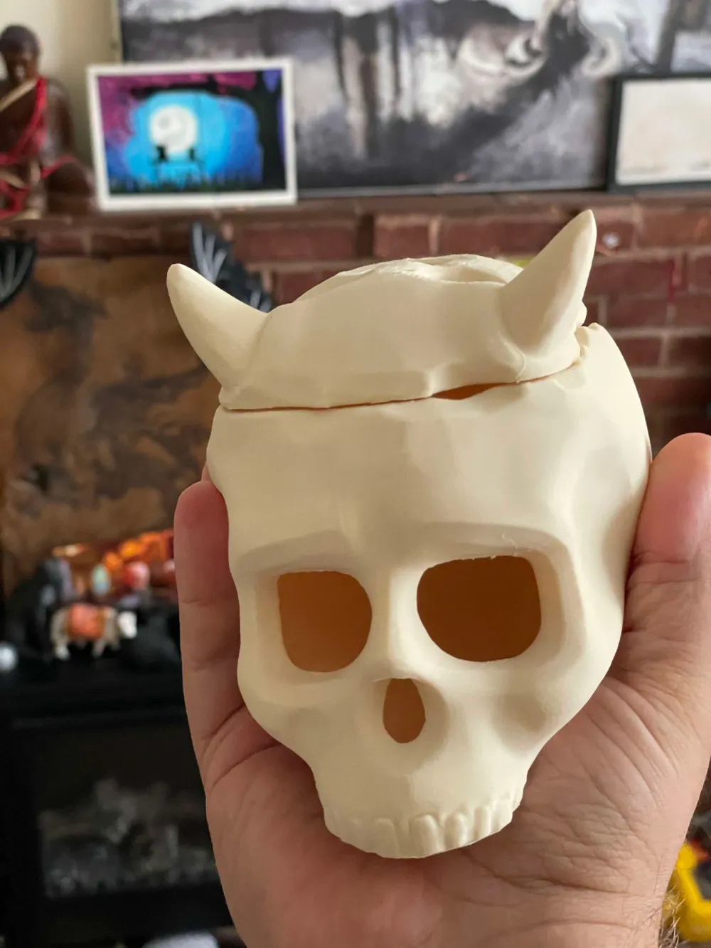 Demon skull candy bowl - Free 3D Print Model - MakerWorld