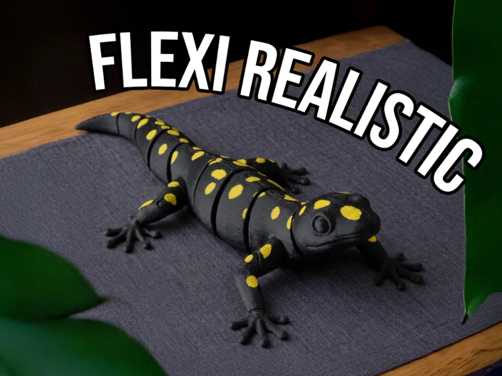 Realistic Flexi Salamander (Spotted) - Free 3D Print Model - MakerWorld