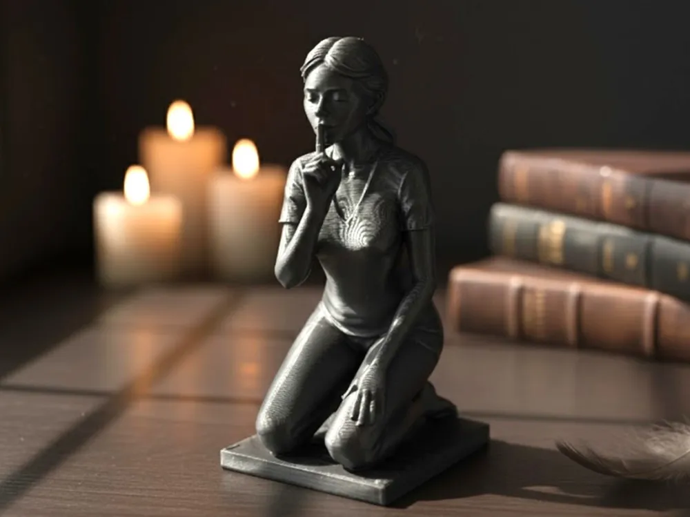 Shh - Mewing Woman Figurine by Tbridge3D MakerWorld: Download Free 3D ...