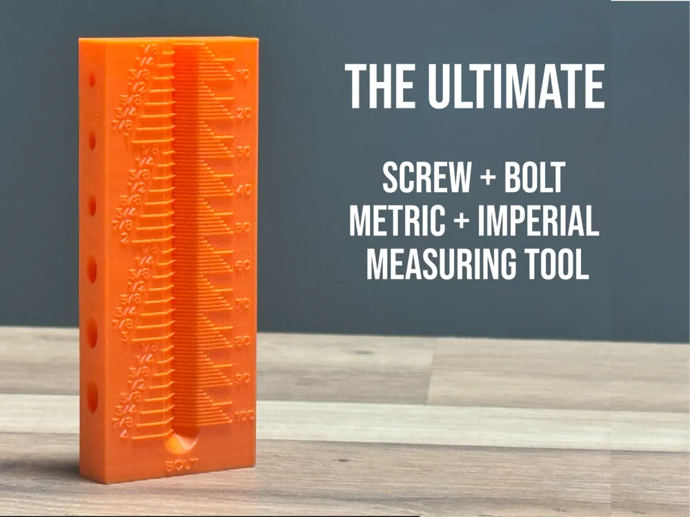 Screw + Bolt Measuring Tool (Metric + Imperial) - Free 3D Print Model ...