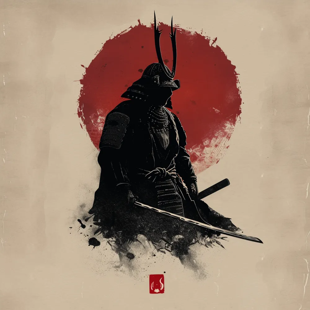 Minimalistic Samurai 2D Art by Mnm_974 - MakerWorld