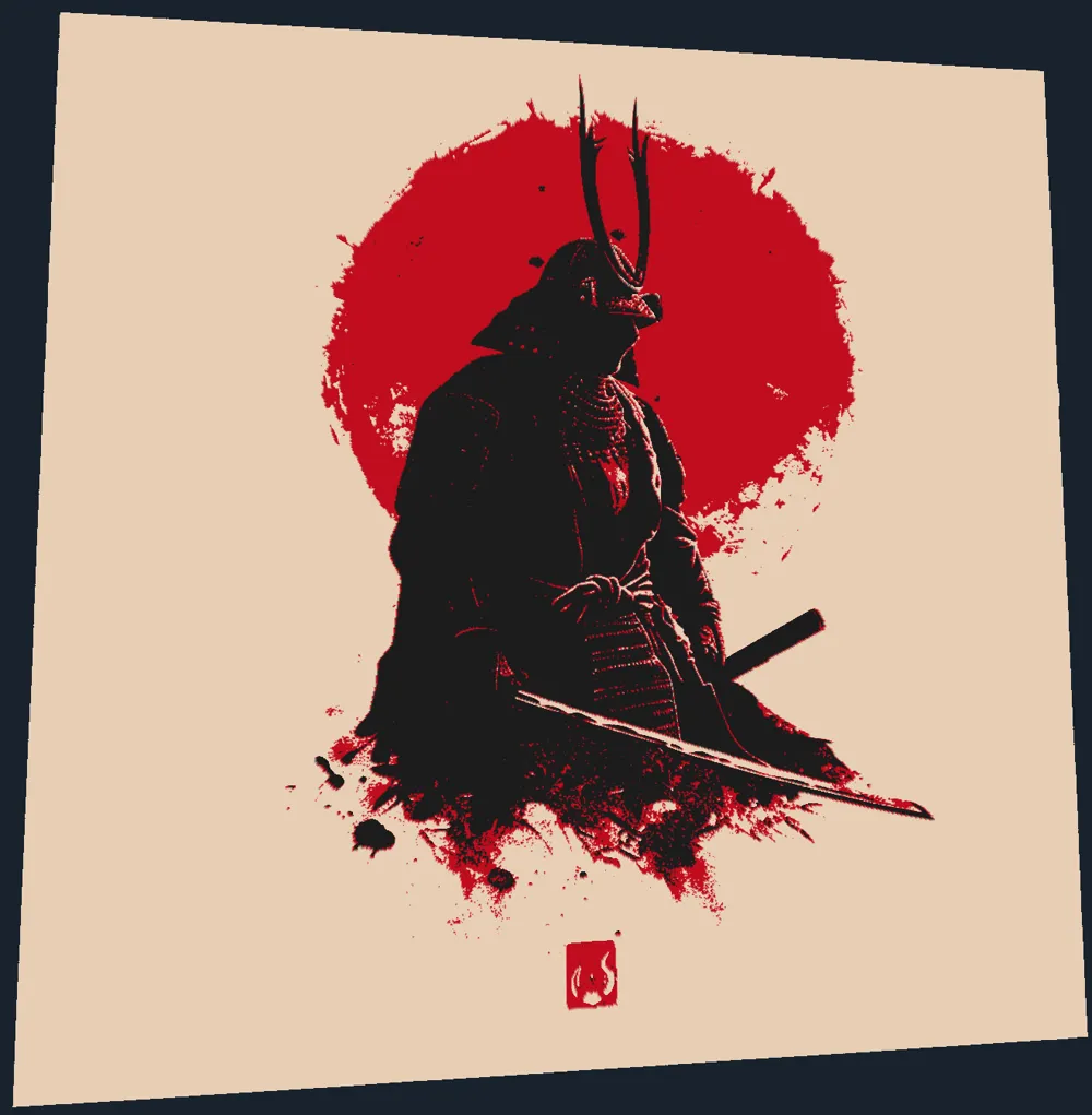 Minimalistic Samurai 2D Art by Mnm_974 - MakerWorld