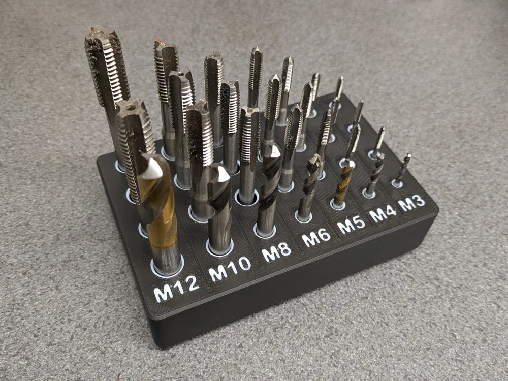 Metric Tap holder M3-M12 (Gridfinity) - Free 3D Print Model - MakerWorld