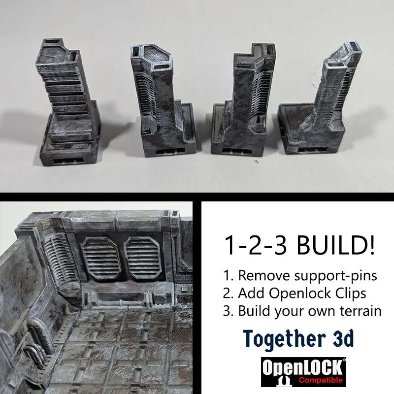 Sci fi tiles - corners Remixed by Together 3D MakerWorld: Download Free ...