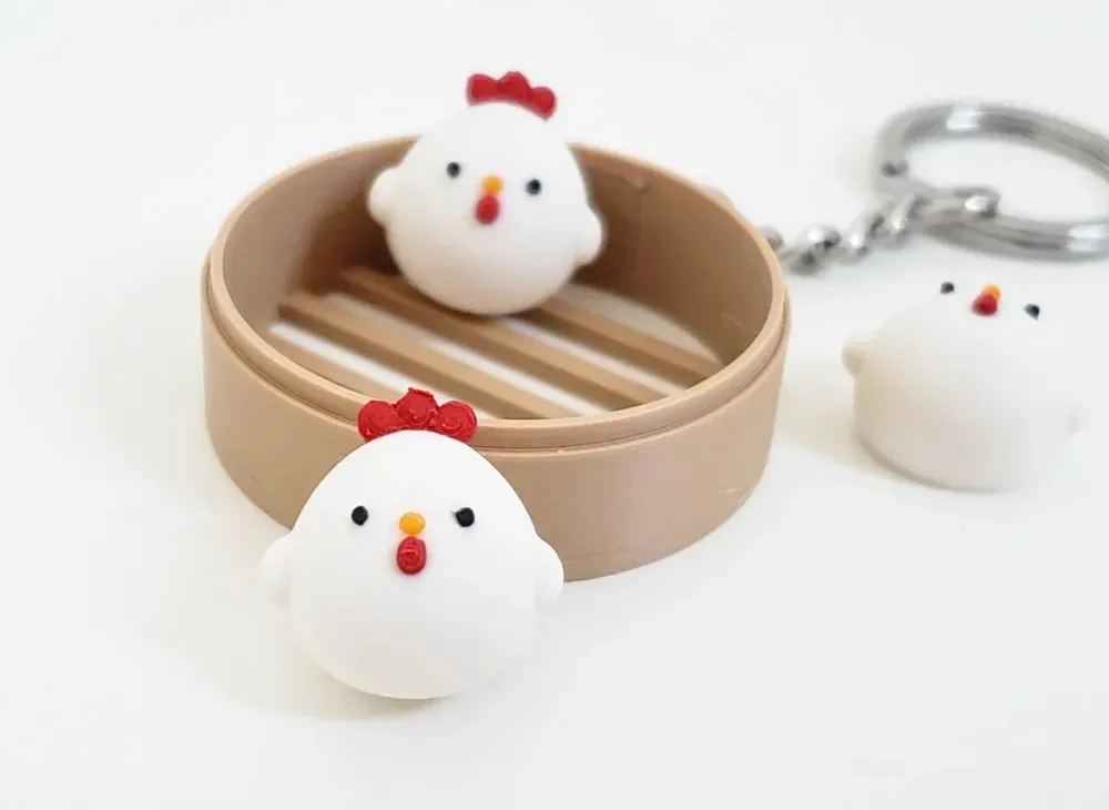 Chicken Bun Fidget Keychain (Dim Sum) by Jefflynn MakerWorld: Download ...