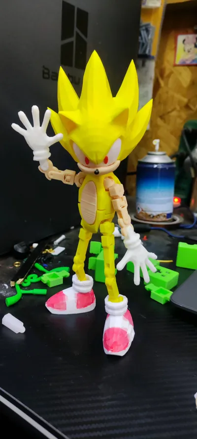 Dummy 13 - Yellow Sonic Armor and Frame - Free 3D Print Model - MakerWorld