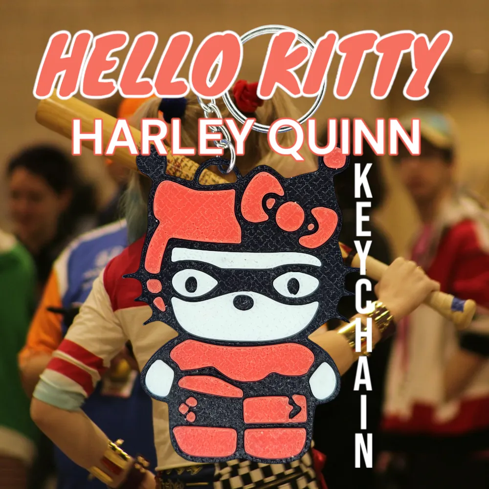 Hello Kitty Harley Quinn Keychain by NoProblem - MakerWorld