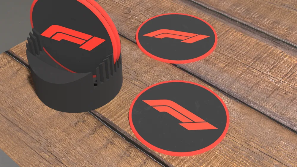 F1 Coaster + Coaster Holder by tortoiseturtle - MakerWorld