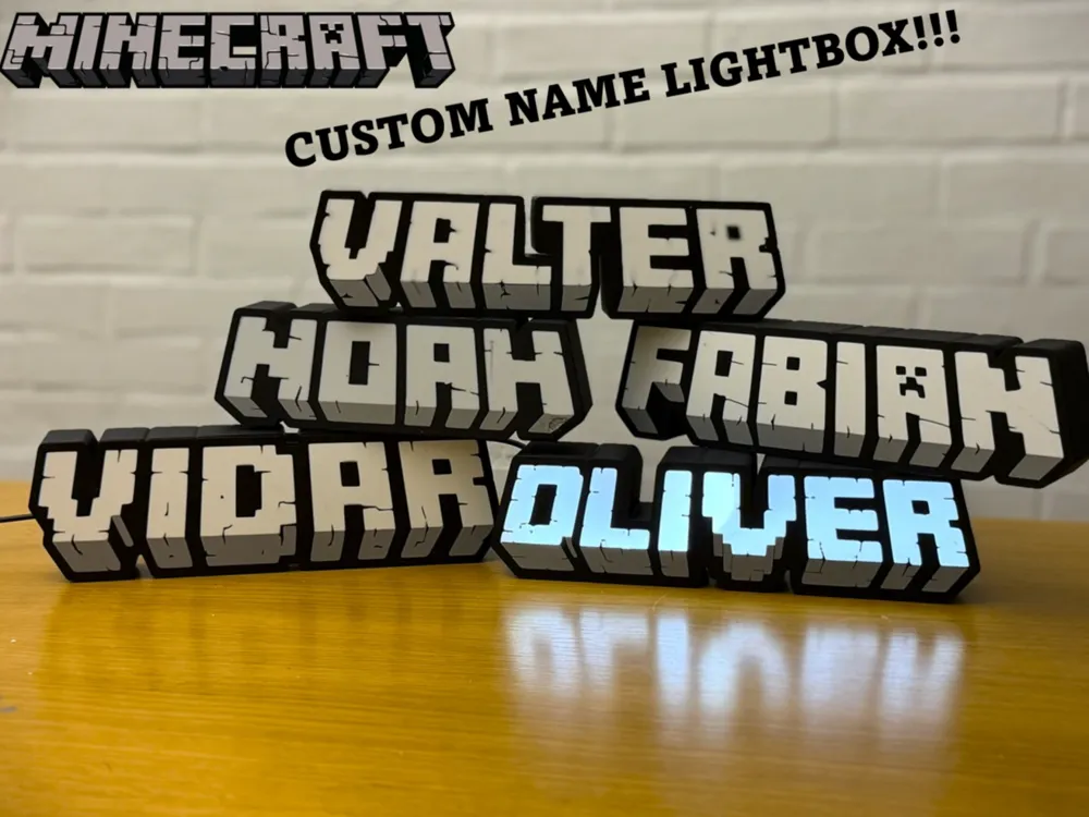 Minecraft personal name lightbox! by walleriusDesign MakerWorld ...