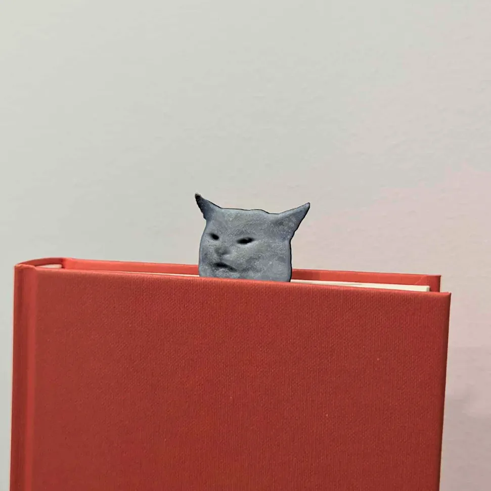 Confused Cat Meme Slip-On Bookmark - Free 3D Print Model - MakerWorld