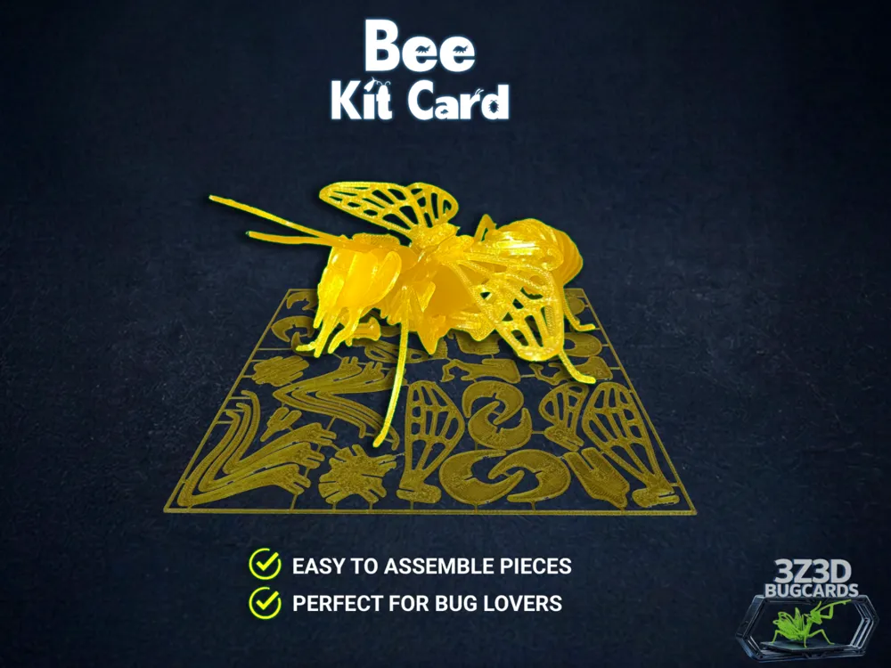 Bee Bug Kit Card - BugCards - Free 3D Print Model - MakerWorld