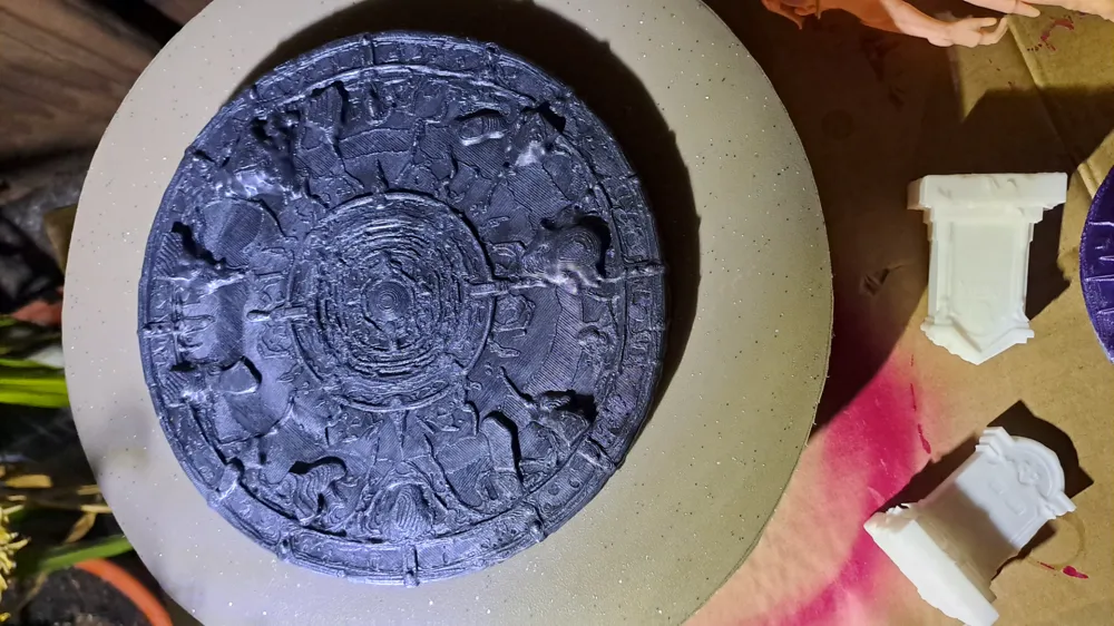 Round base textured(rune style ) for action figure - Free 3D Print ...