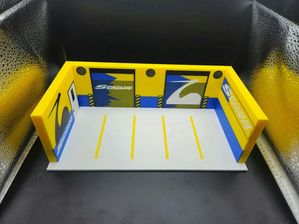 SPOON garage diorama - Free 3D Print Model - MakerWorld