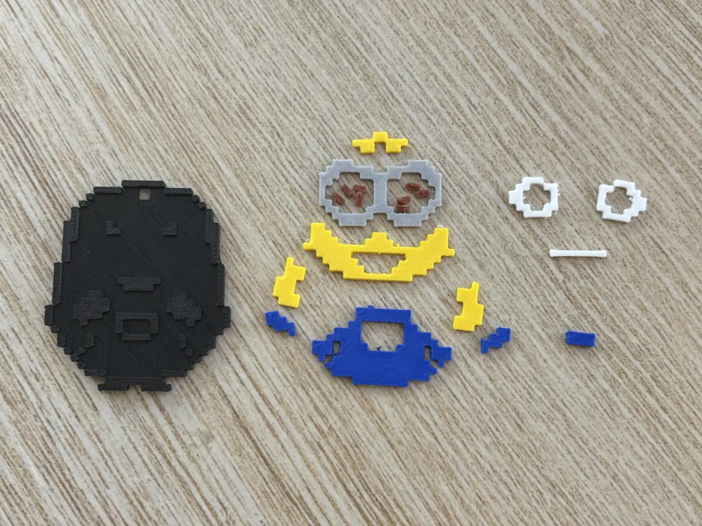 8-bit Minion Bob Multipart Keychain - Free 3D Print Model - MakerWorld